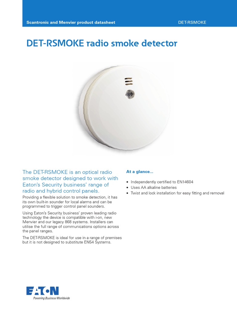 DET-RSMOKE Radio Smoke Detector | PDF | Radio | Telecommunications ...