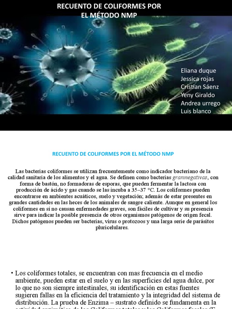 Exposicion 2 Coliformes | PDF | Biología | Organismos
