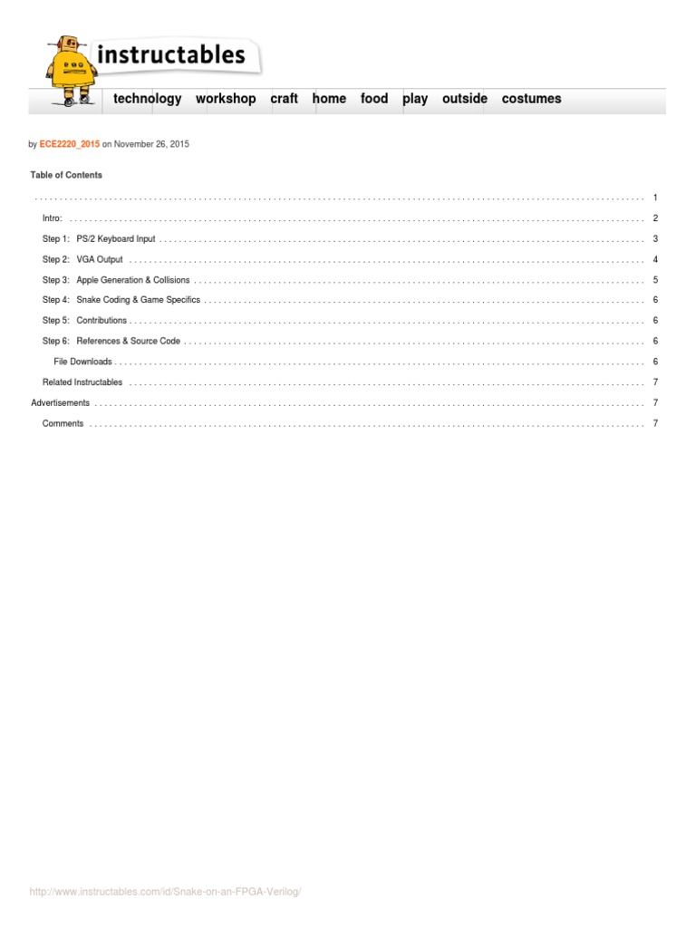 Snake On An FPGA Verilog | PDF | Field Programmable Gate Array | Computer Keyboard