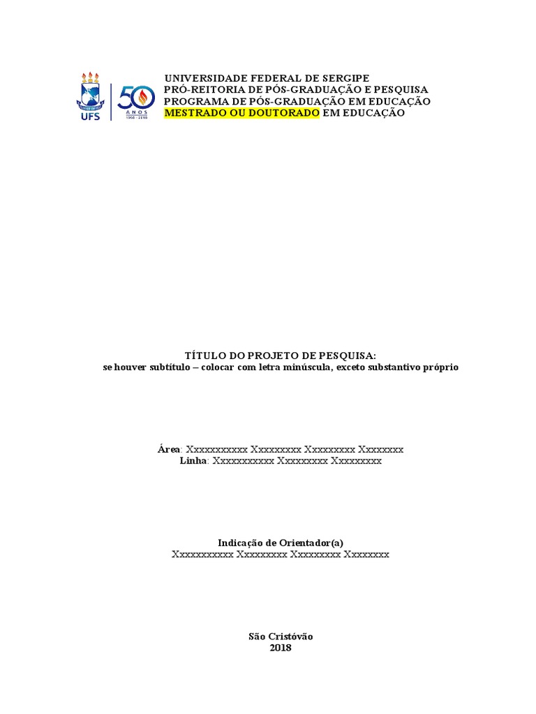 Modelo De Projeto De Pesquisa Pdf Método Científico Citação
