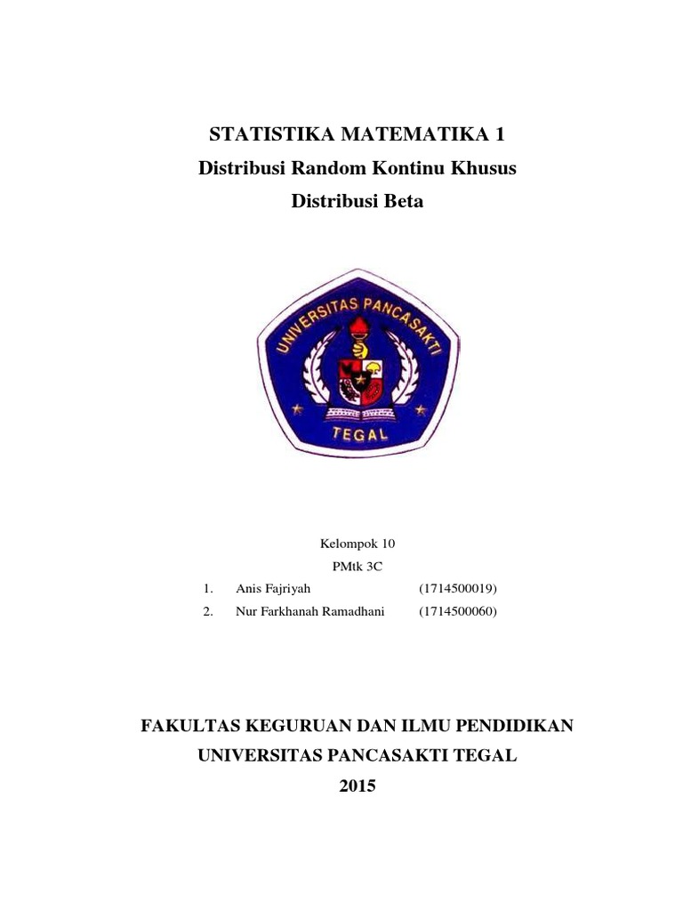 Rumus dan Variansi Distribusi Beta | PDF