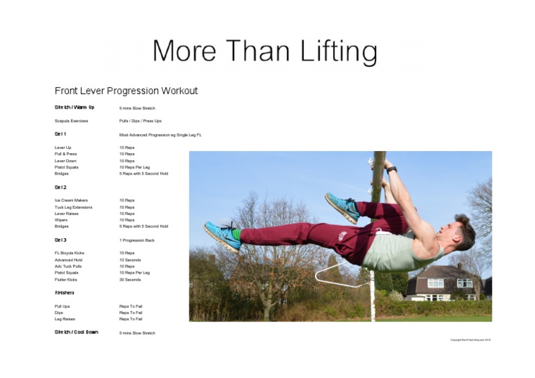 Front Lever Progression Workout | PDF
