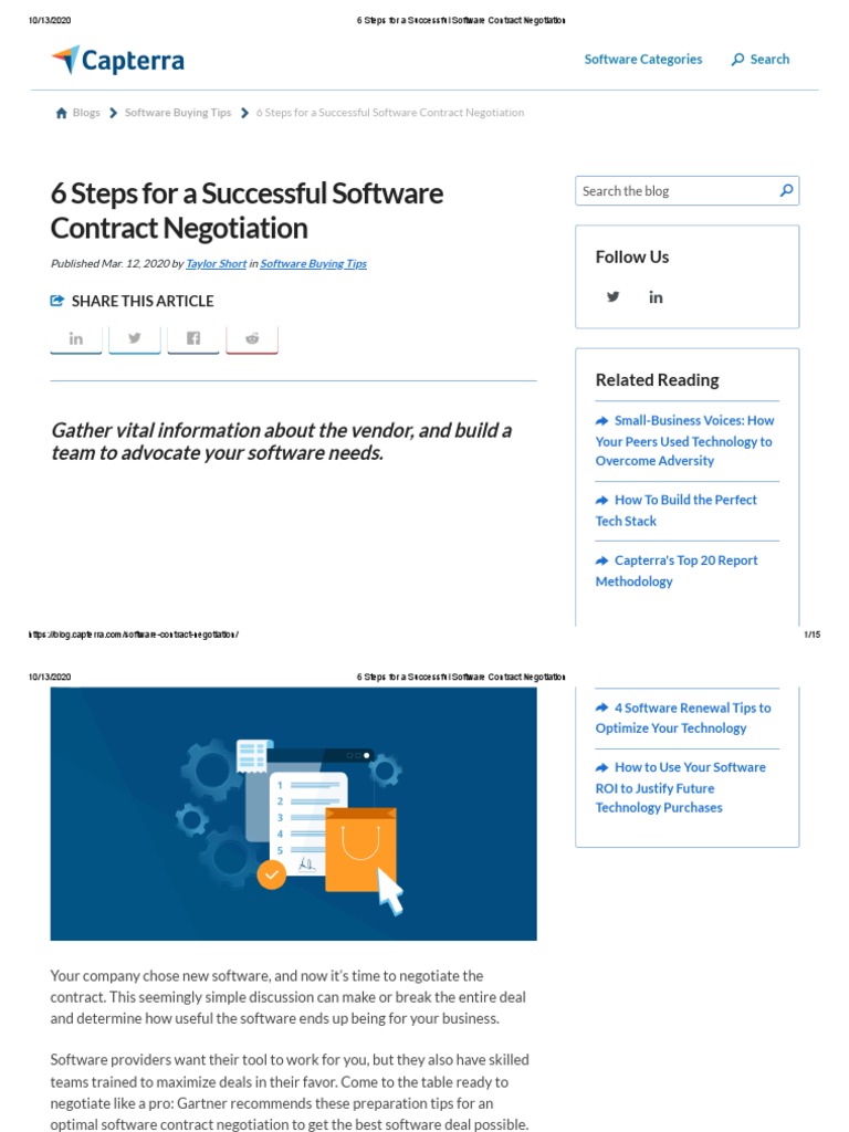 6 Steps For A Successful Software Contract Negotiation | PDF | Cloud ...