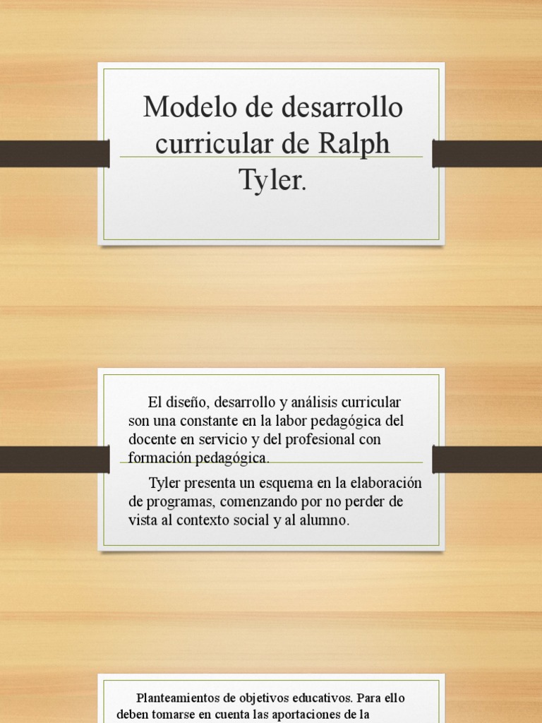 Modelo de Desarrollo Curricular de Ralph Tyler | PDF | Plan de estudios ...