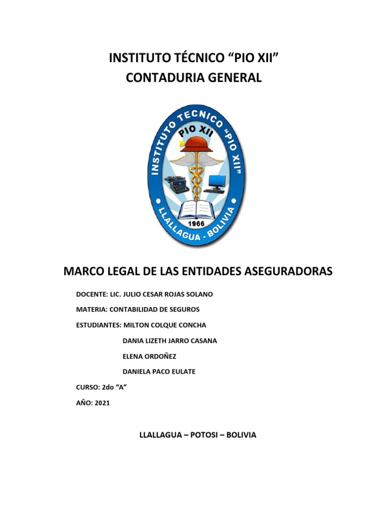 Marco Legal de Las Entidades Aseguradoras. | PDF | Póliza de seguros | Reaseguro