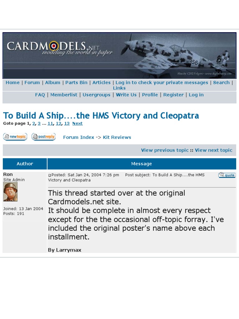 (Modelling) (Paper Model) - The HMS Victory and Cleopatra (Shipyard ...