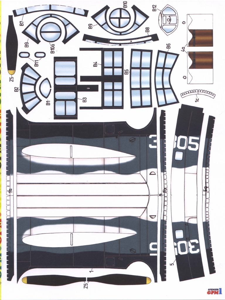 (Paper Model) (Airplane) (GPM 191) TBM-3 Avenger (Decrypted) | PDF