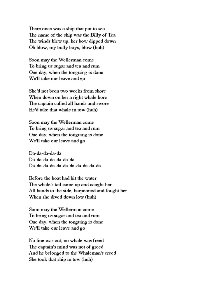 Wellerman Text | PDF