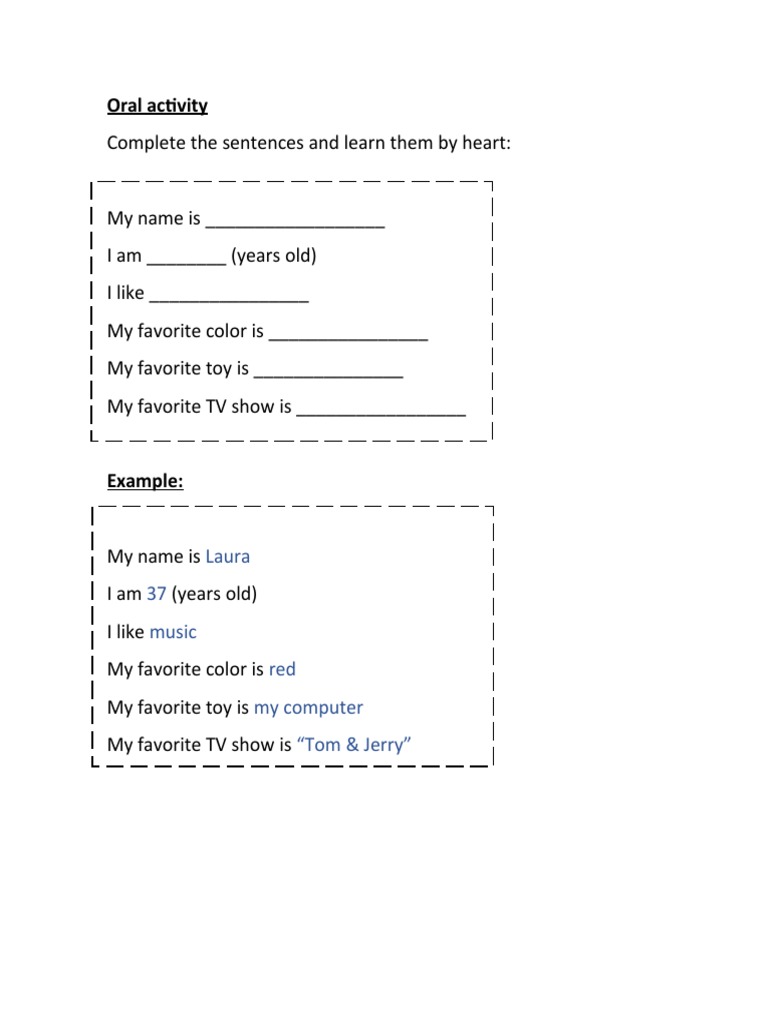 Oral Activity (Homework) Class Online 1 | PDF