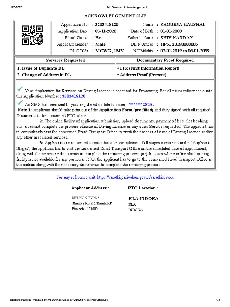 For Any Reference Visit: Https://sarathi - Parivahan.gov - In/sarathiservice | PDF | Business