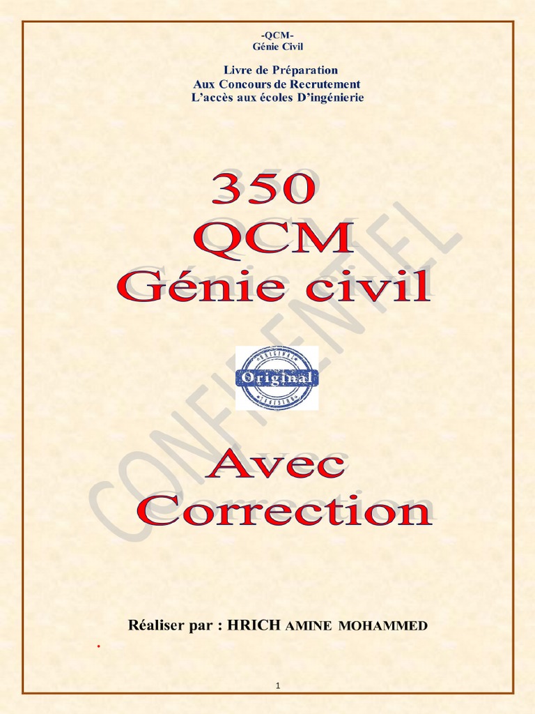 350 QCM Genie Civil BTP | PDF