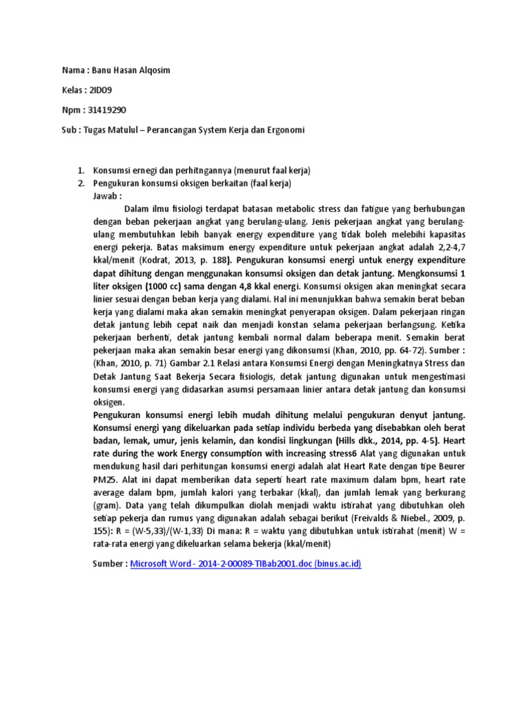 2id09 - Banu Hasan Alqosim - 31419290 - Tugas1 - Perancangan Kerja Dan Ergonomi | PDF