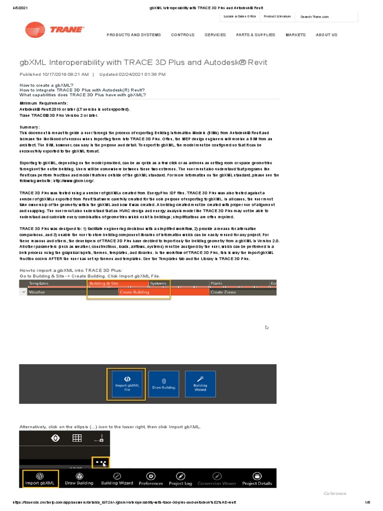 GBXML Interoperability With Trace 3D Plus and Autodesk® Revit | PDF ...