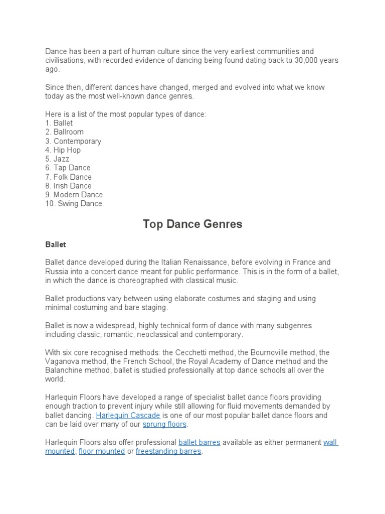 The Evolution of Popular Dance Genres: A Comprehensive Look at the ...