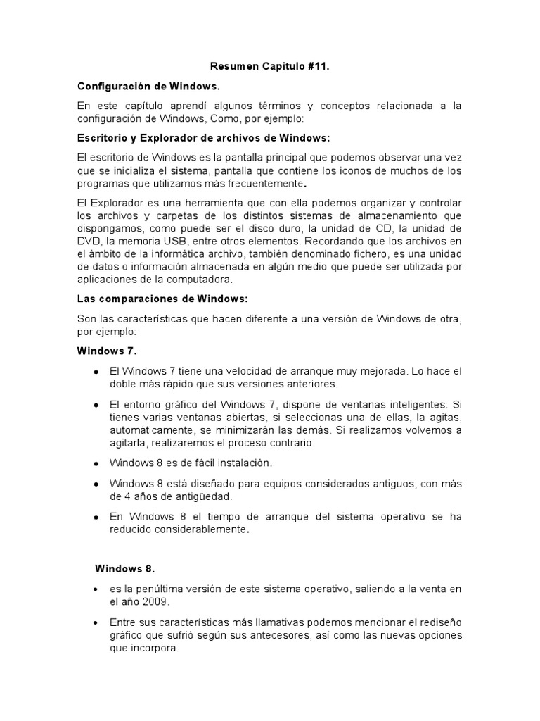 Resumen Capitulo#11 | PDF | Microsoft Windows | Windows 10