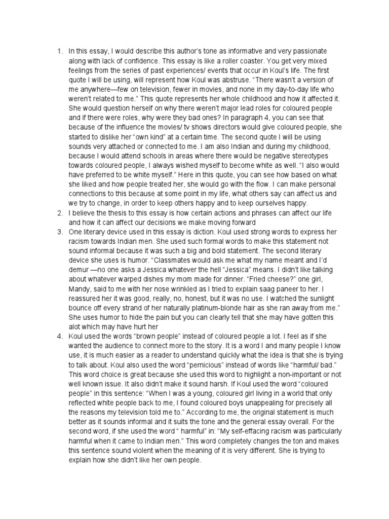 Can TV Make Us Not Hate Ourselves Response Questions | PDF