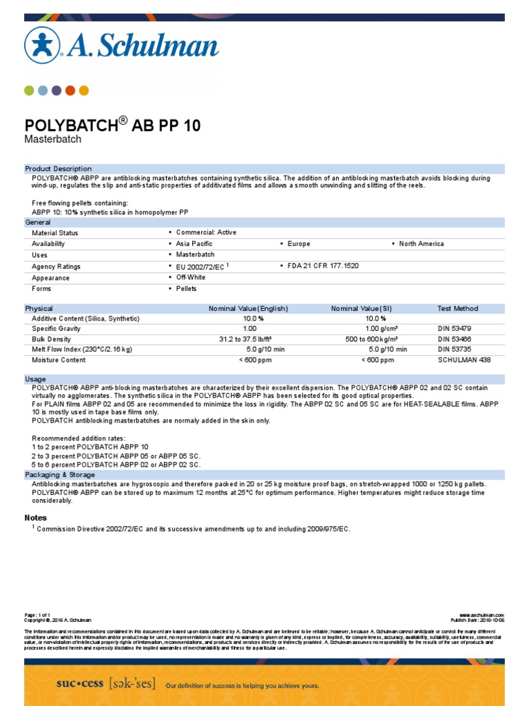 Polybatch ABPP10: Masterbatch | PDF | Chemistry | Nature