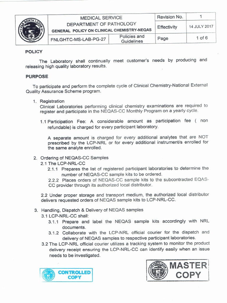 Pathology Policies and Guideline | PDF