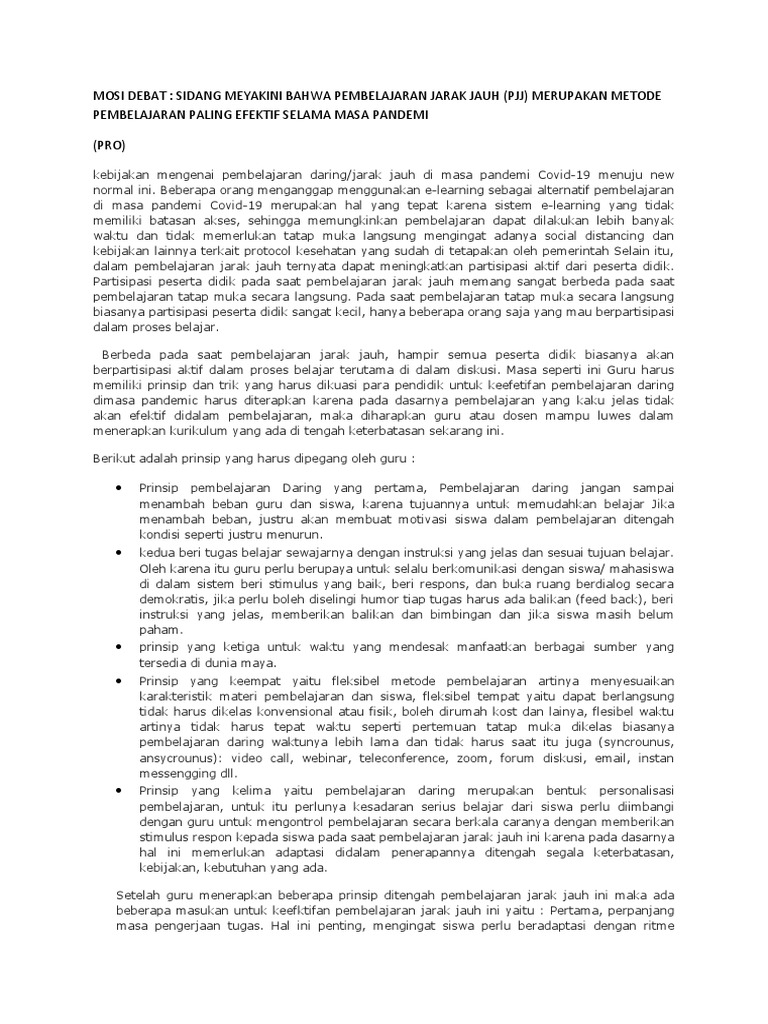 Mosi Debat 1 Pro | PDF | Karier & Perkembangan