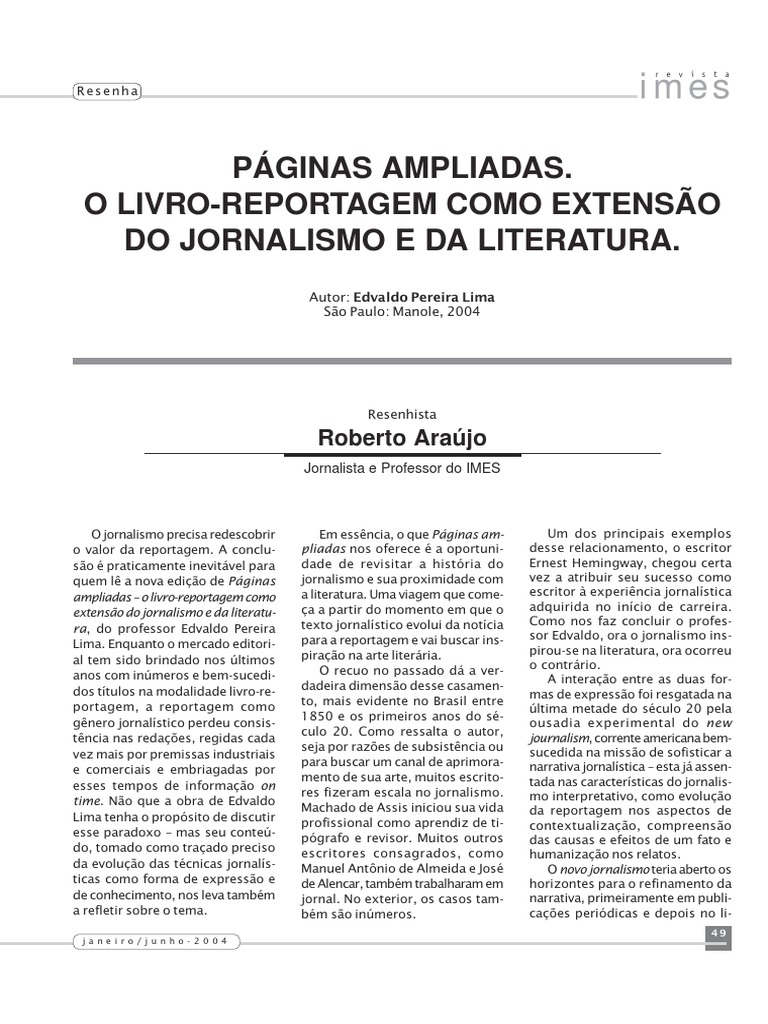 Paginas Ampliadas O Livro Reportagem Com | PDF | Jornalismo | Jornal e ...