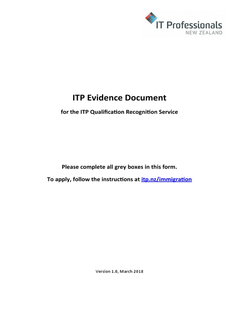 ITP Evidence Document | PDF | Document | Information