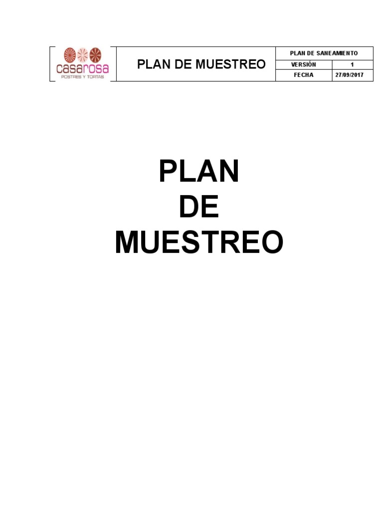 Plan de Muestreo | PDF | Laboratorios | Alimentos