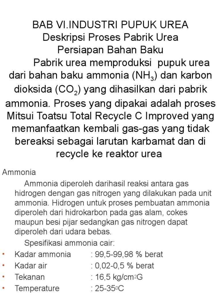 Diskripsi Proses Urea | PDF