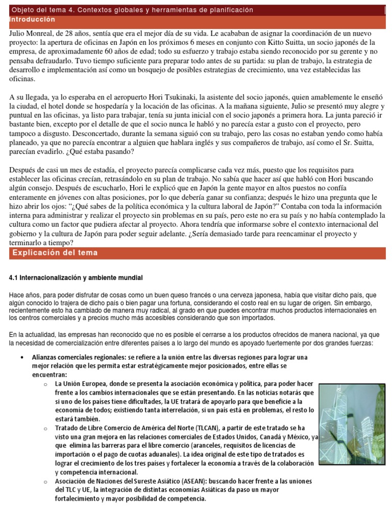 Tema 4. Contextos Globales y Herramientas de Planificación | PDF | Empresas | Incertidumbre