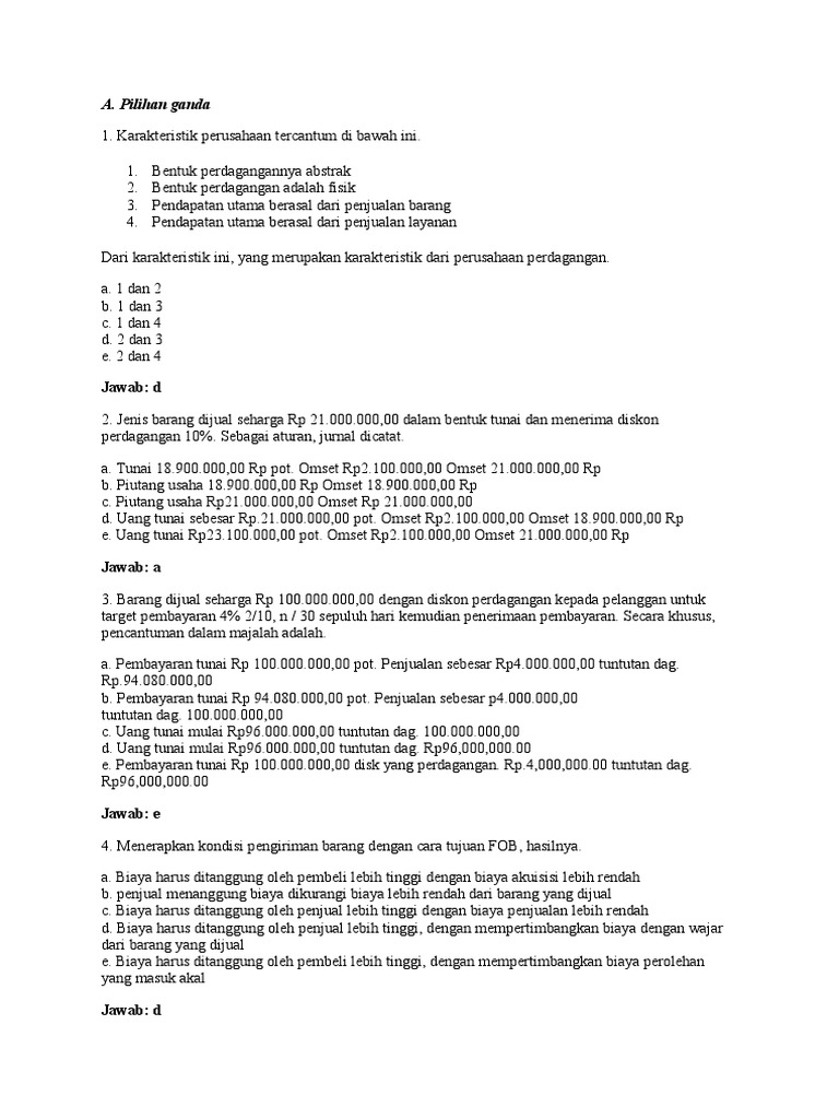 Soal Ulangan Ekonomi Kelas 12 | PDF