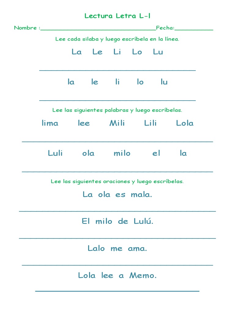 Lectura de La Letra L | PDF | Artes del Lenguaje y Comunicación