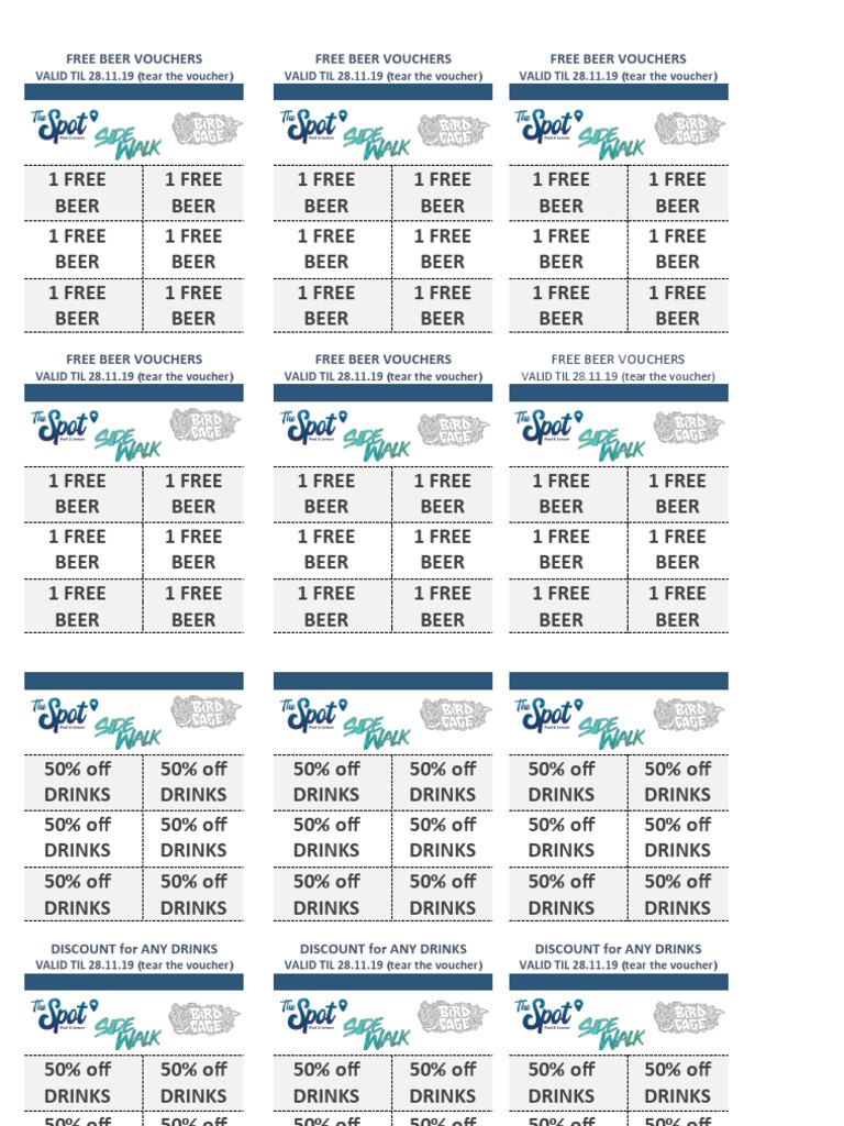 Free Beer Vouchers Free Beer Vouchers Free Beer Vouchers | PDF ...