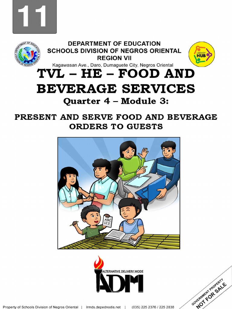 TVL - He - Food and Beverage Services: Quarter 4 - Module 3 | PDF ...