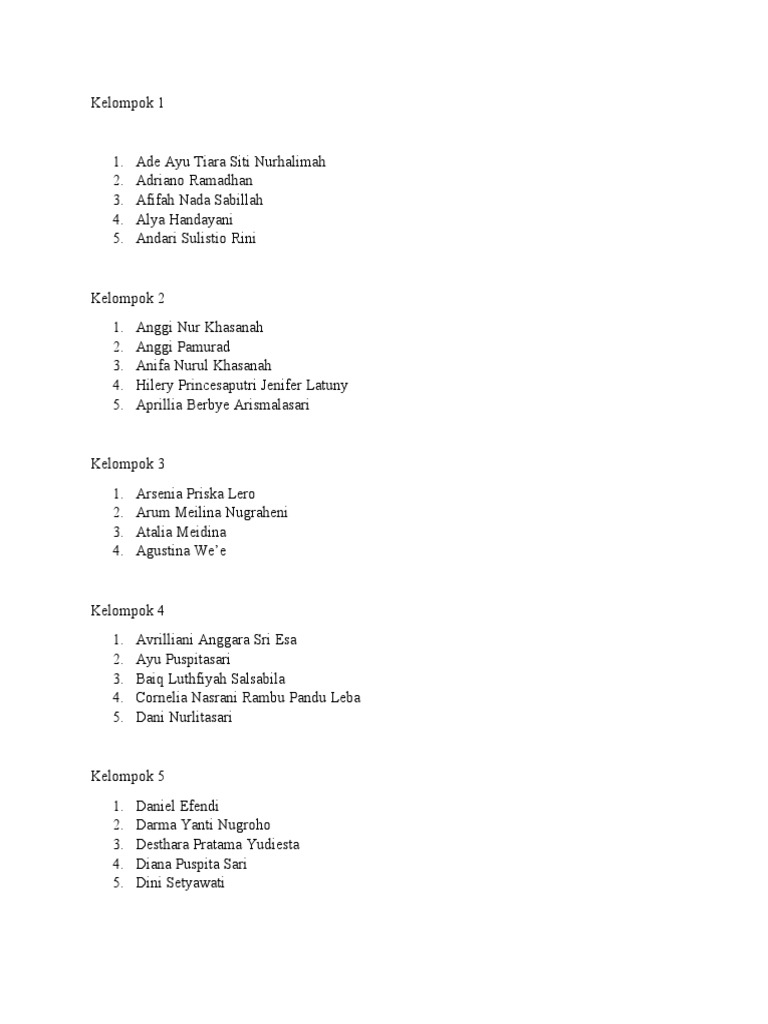 Tugas Pembagian Kelompok MRMB | PDF | Agama & Spiritualitas