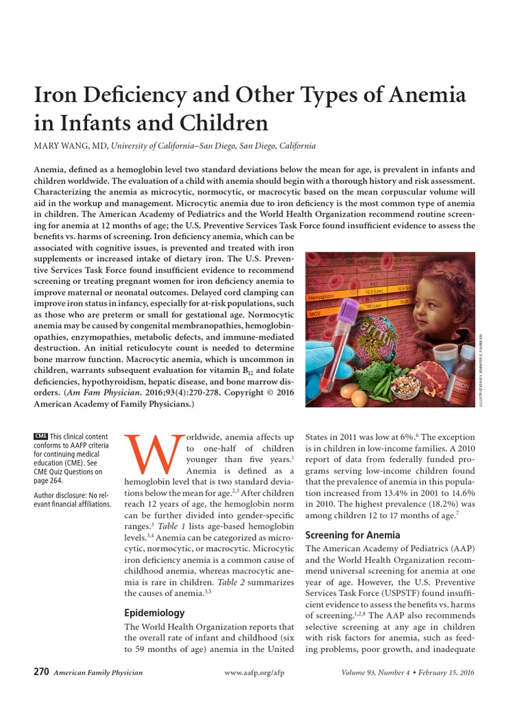 Anemia in Children | PDF | Anemia | Diseases And Disorders