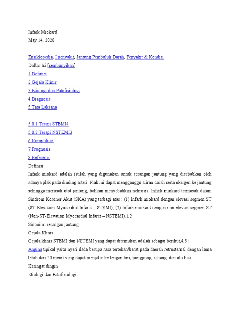 Panduan Lengkap Infark Miokard | PDF
