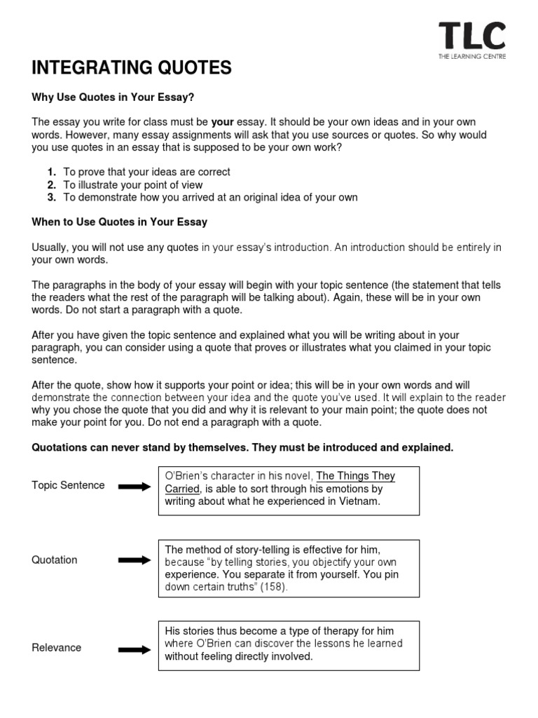 Integrating Quotes | PDF | Essays | Paragraph