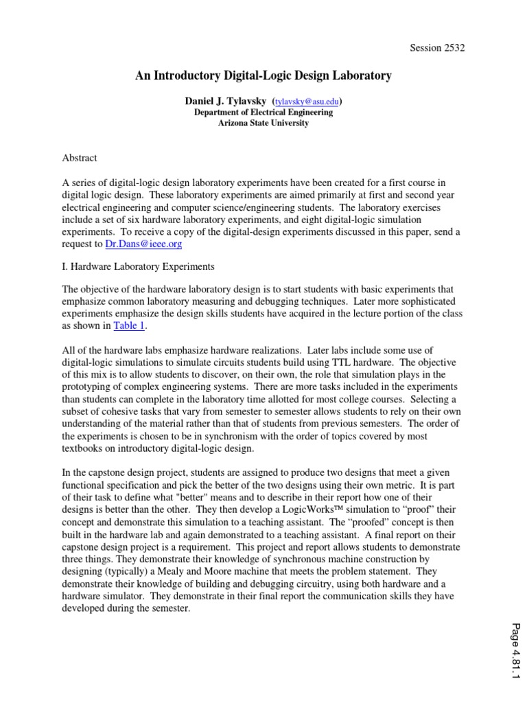 Digital-Logic Design Lab Simulations | PDF | Central Processing Unit ...