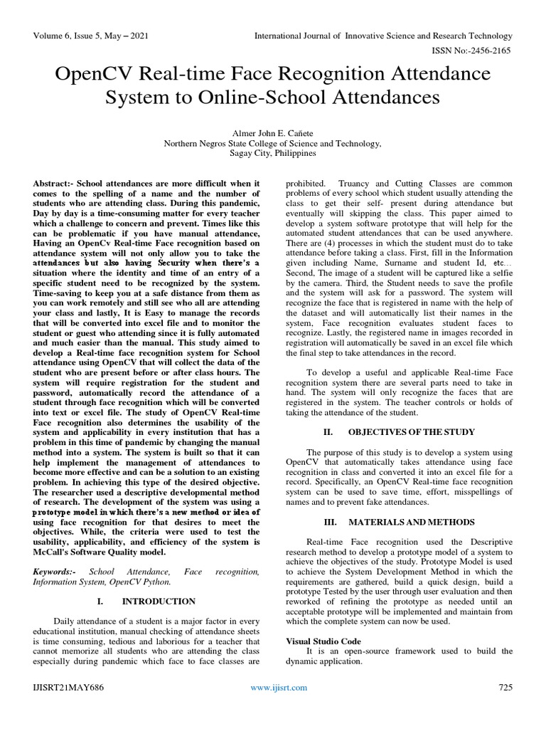 OpenCV Real-Time Face Recognition Attendance System To Online-School ...