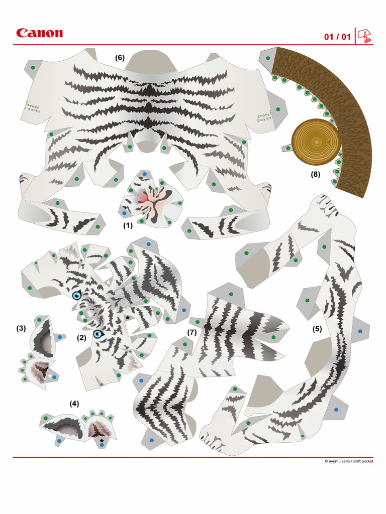 Papercraft White Tiger Template | PDF