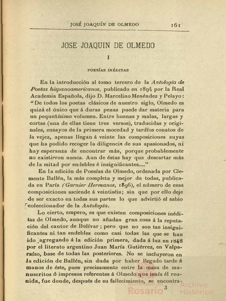 6 Jose Joaquin de Olmedo Pag 161 183 | PDF | Amor | Poesía