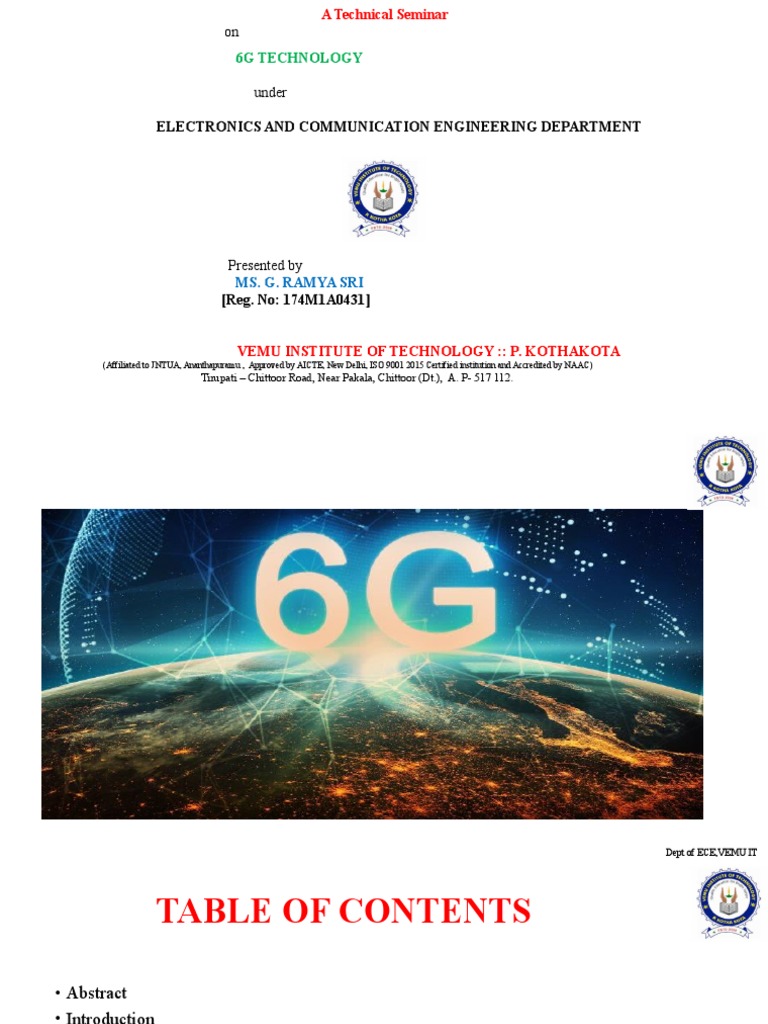 174M1A0431-PPT ON 6G Technology | PDF | 4 G | Computer Network