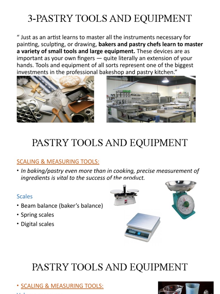 1-Pastry Tools and Equipment - 1 | PDF | Tools | Baking