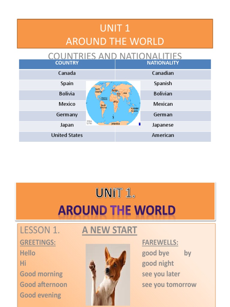 UNIT 1 AROUND THE WORLD 1ro. | PDF