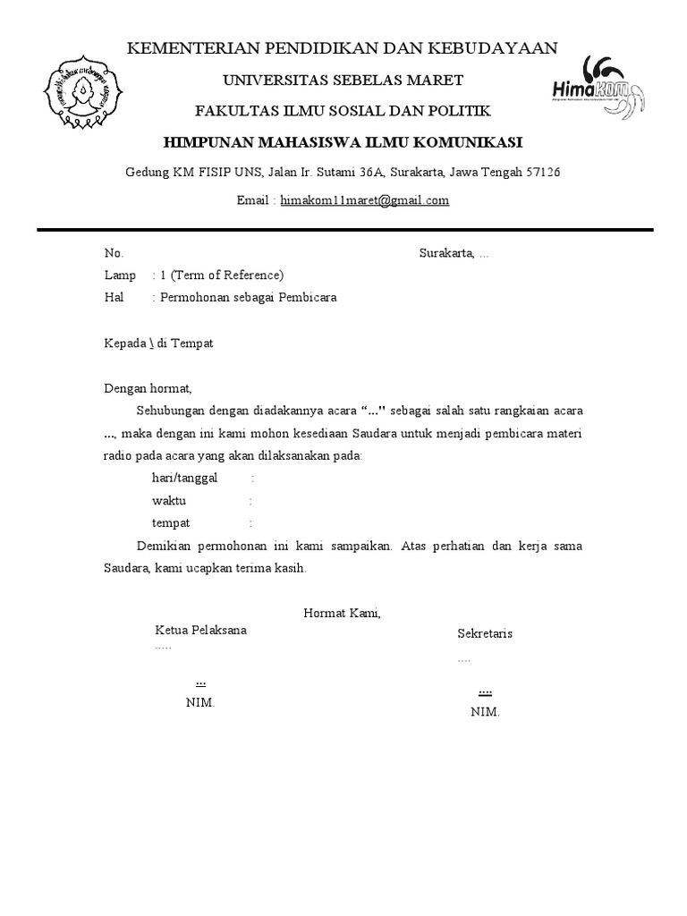 Contoh Desain Dan Format Tor | PDF