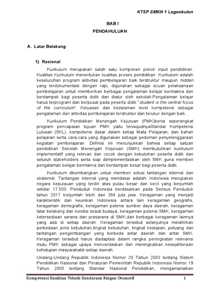 BAB I - VII KTSP TKRO 2021 New Print | PDF