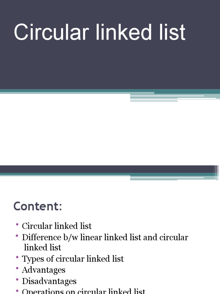 Circular Linked List | PDF | Algorithms And Data Structures ...