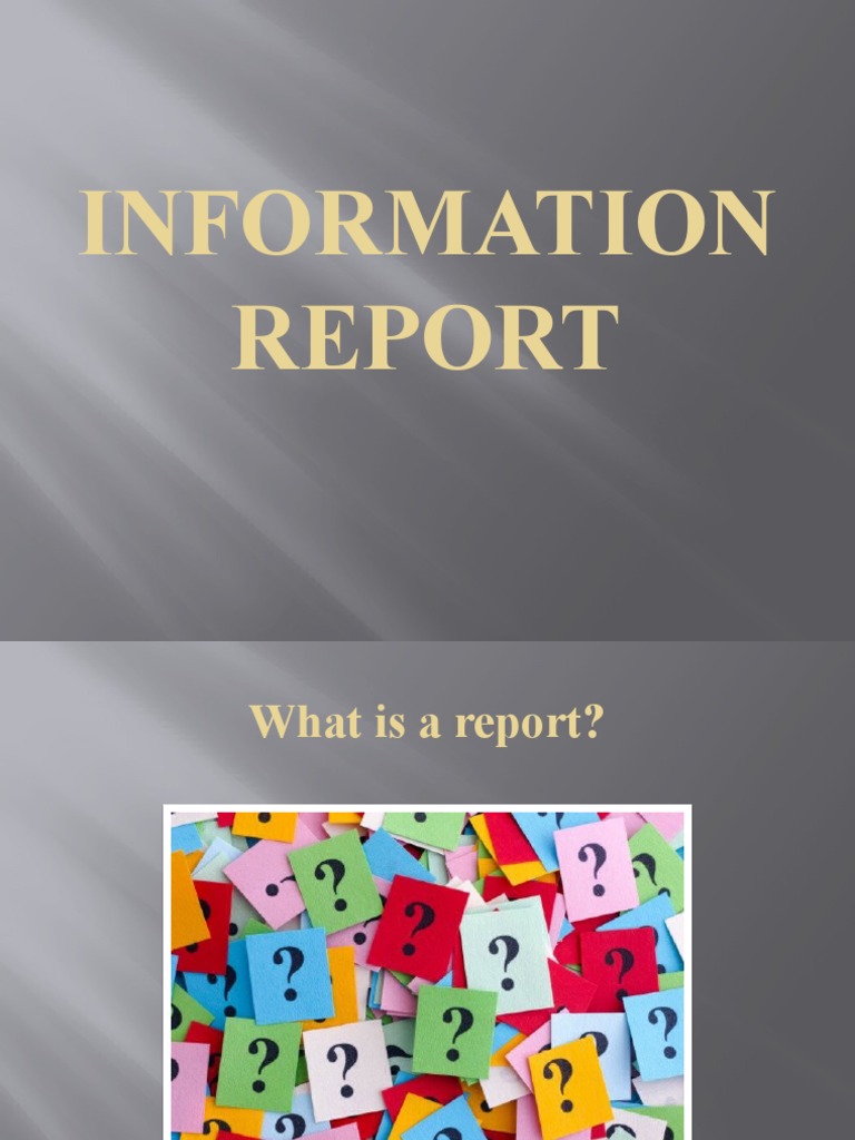 Informational Report | PDF | Information | Financial Statement