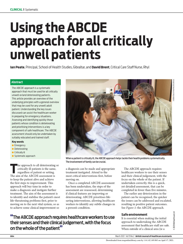 Using The ABCDE Approach For All Critically Unwell Patients | PDF ...