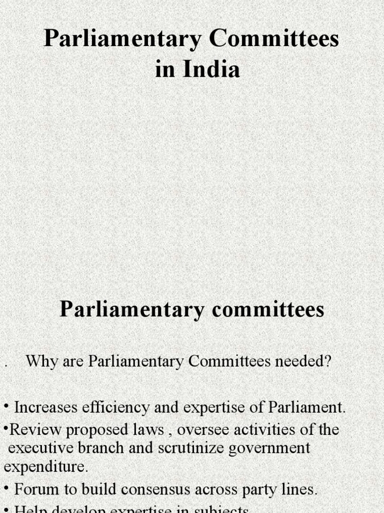 Parliamentary Committees in India | PDF | Committee | Bill (Law)
