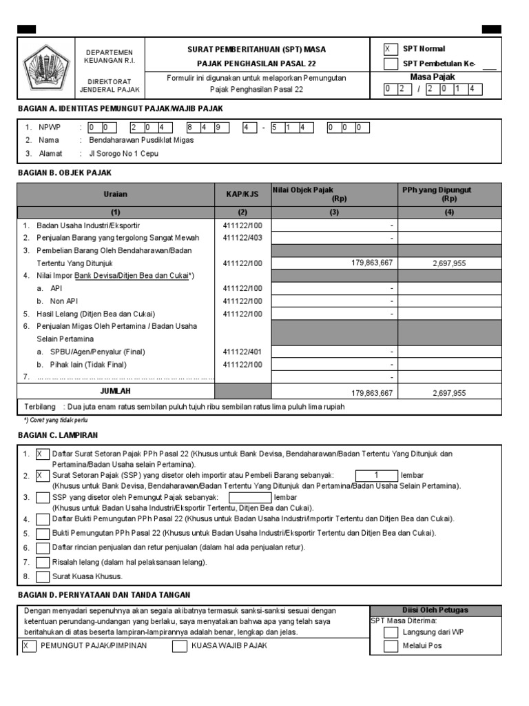 SPT Masa PPH 22 | PDF